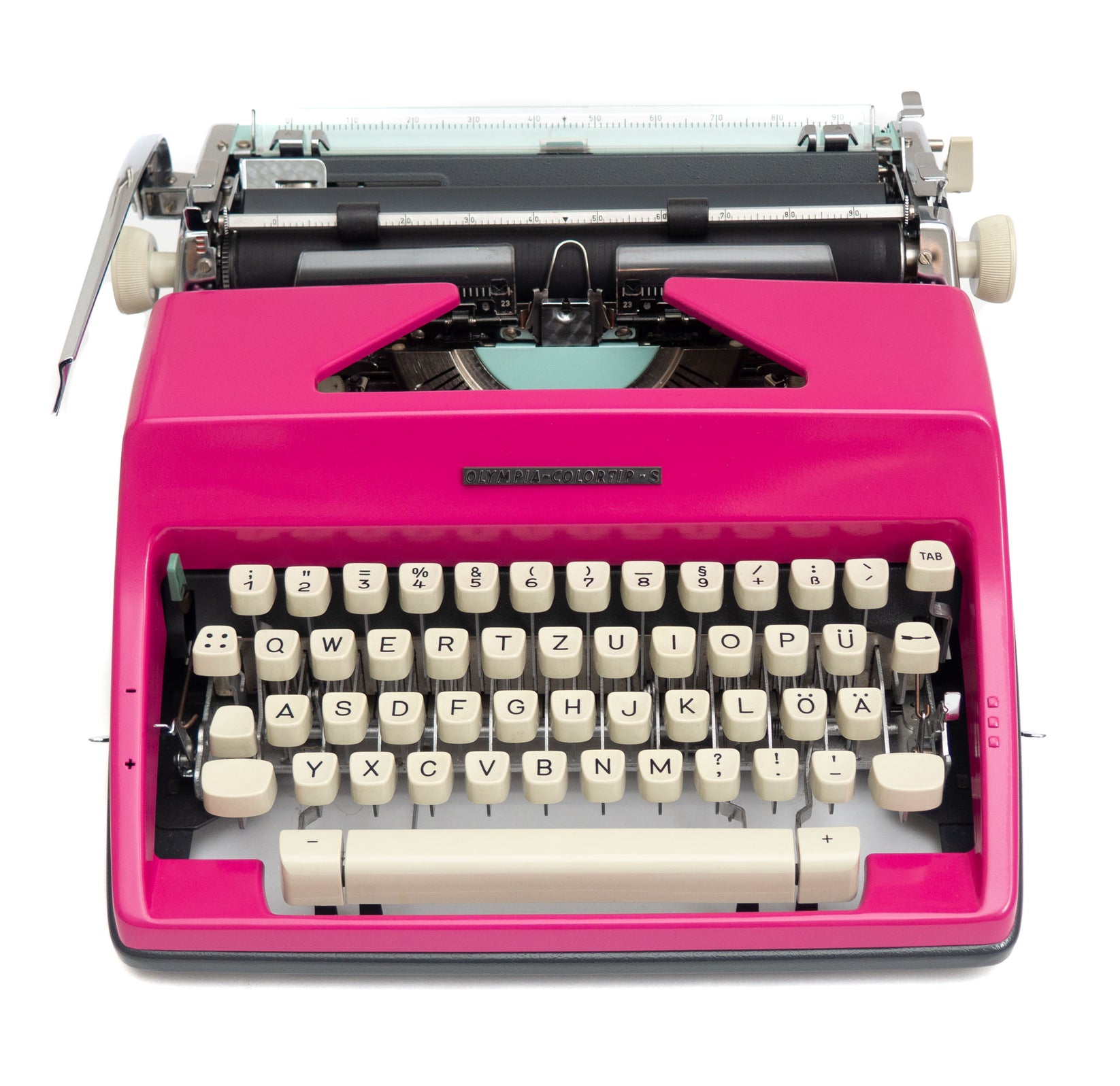 Pink Typewriter Olympia - BLACKBIRD TYPEWRITERS – Blackbird Typewriters