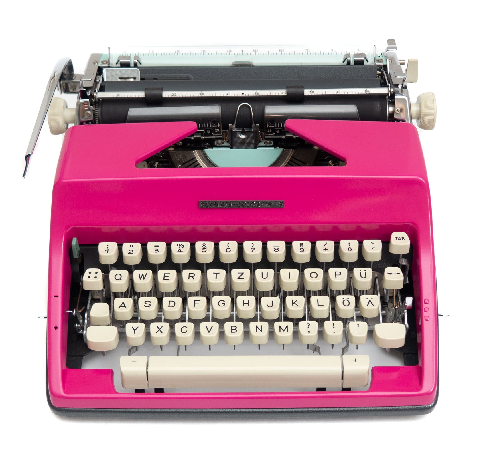 Pink Typewriter Olympia - BLACKBIRD TYPEWRITERS – Blackbird Typewriters