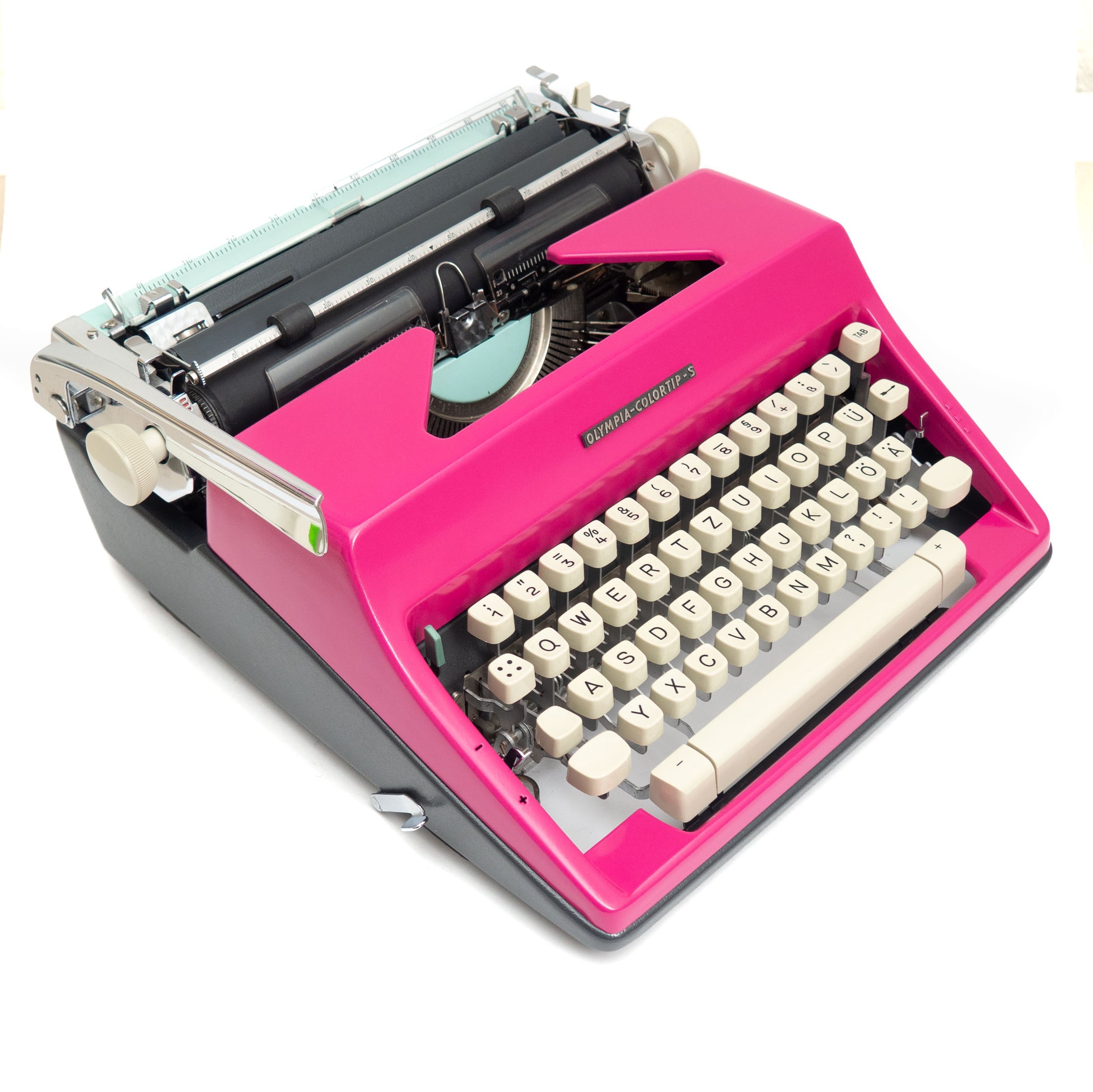 Pink Typewriter Olympia - BLACKBIRD TYPEWRITERS – Blackbird Typewriters