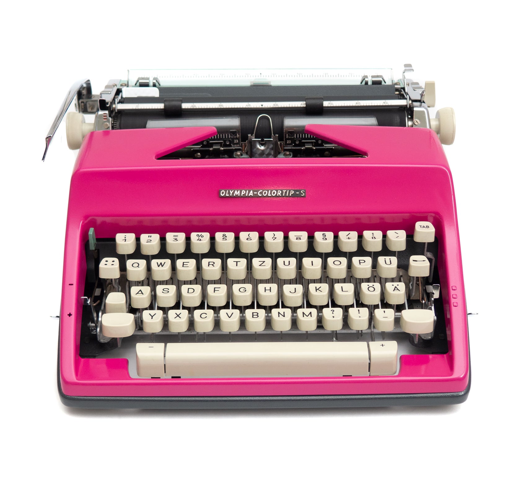Pink Typewriter Olympia - BLACKBIRD TYPEWRITERS – Blackbird Typewriters