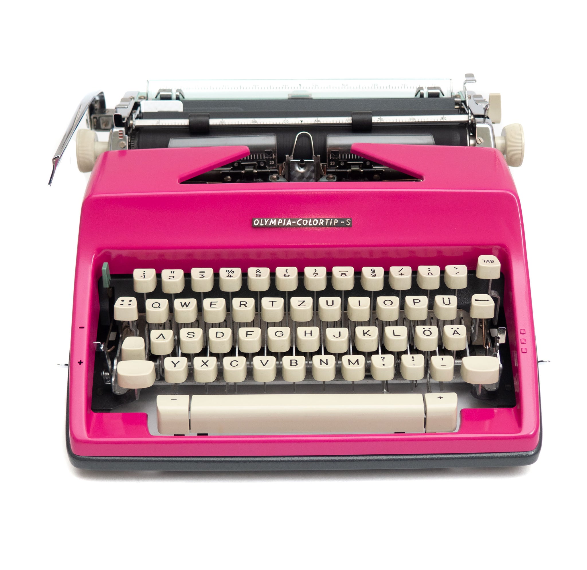 Pink Typewriter Olympia - BLACKBIRD TYPEWRITERS – Blackbird Typewriters