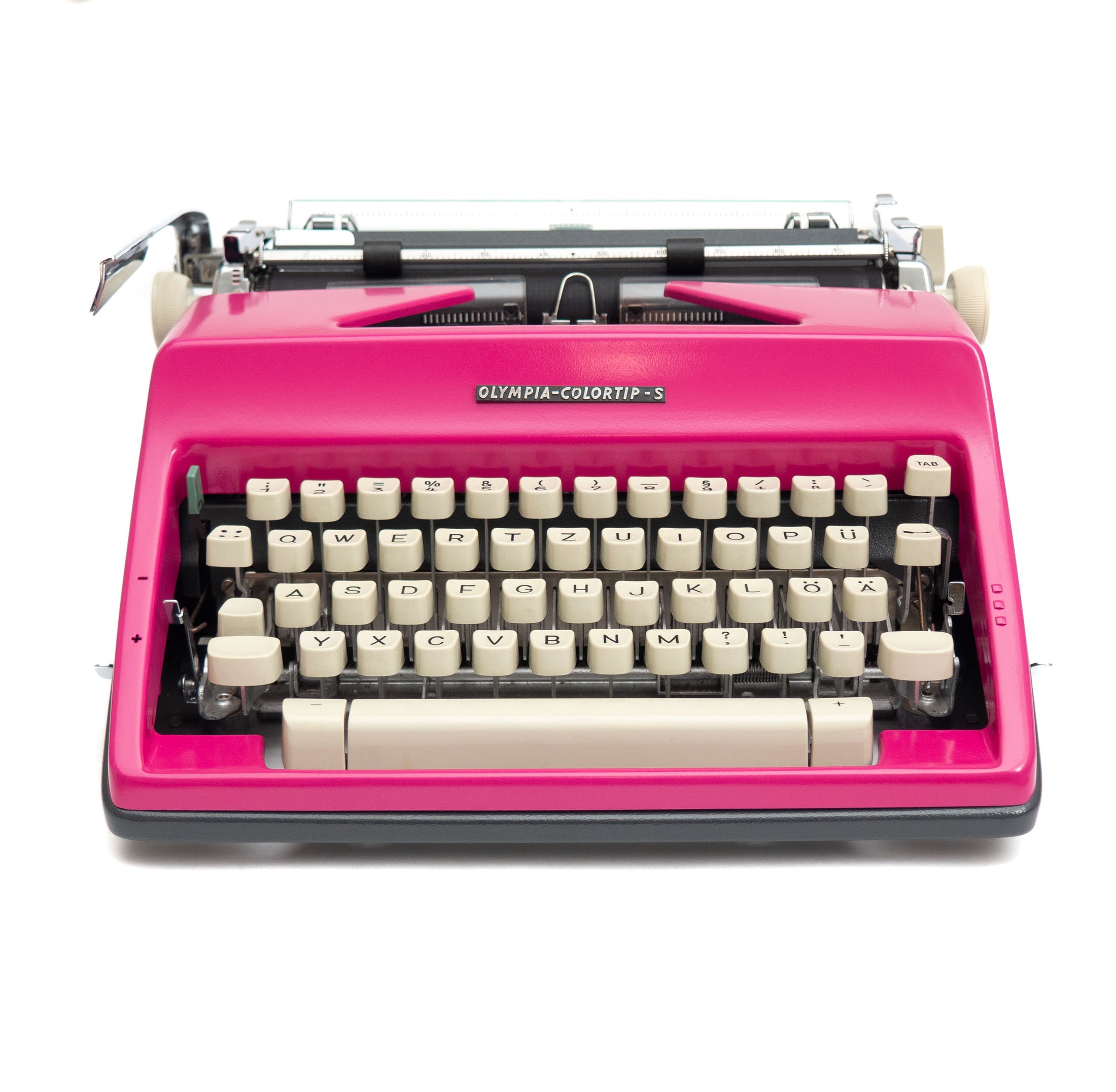 Pink Typewriter Olympia - BLACKBIRD TYPEWRITERS – Blackbird Typewriters