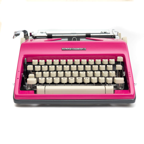 Pink Typewriter Olympia - BLACKBIRD TYPEWRITERS – Blackbird Typewriters