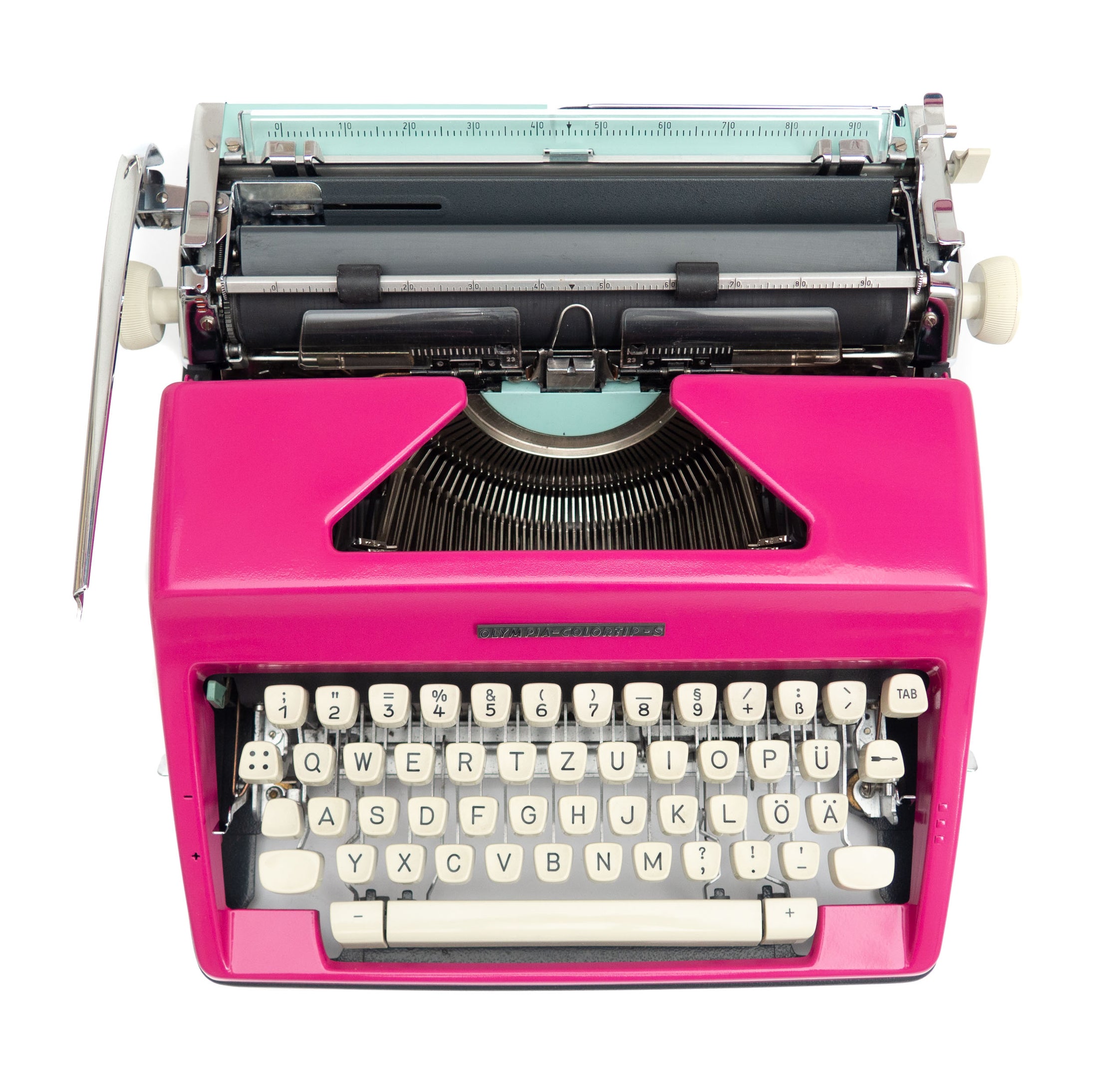 Pink Typewriter Olympia - BLACKBIRD TYPEWRITERS – Blackbird Typewriters