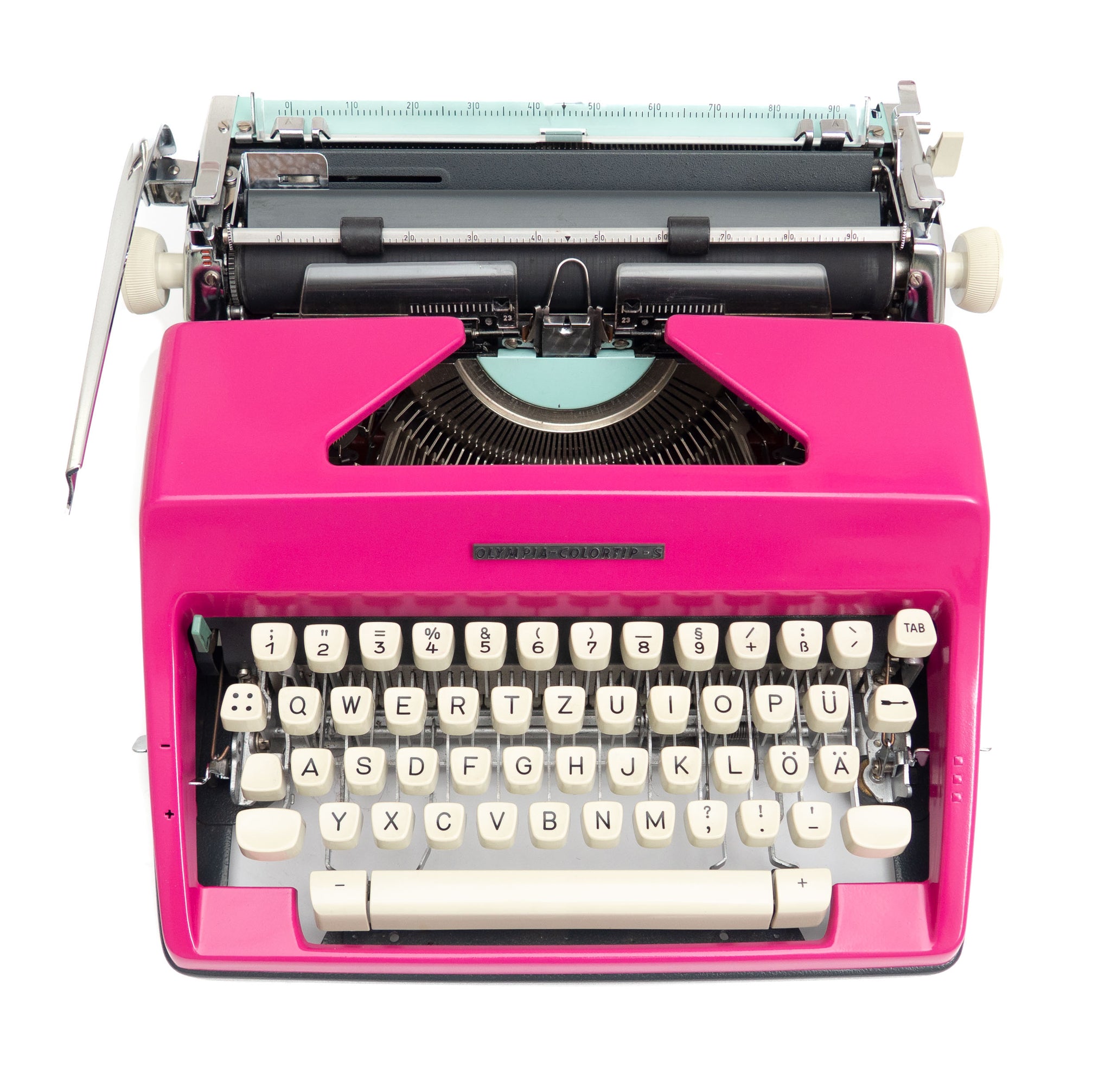 Pink Typewriter Olympia - BLACKBIRD TYPEWRITERS – Blackbird Typewriters